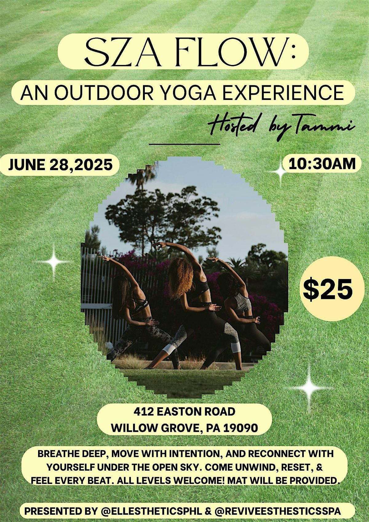SZA FLOW: An Outdoor Yoga Experience, 412 Easton Rd, Willow Grove, 28 ...