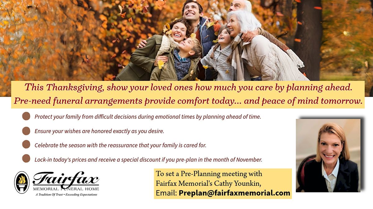 Plan Ahead with Love: November Pre-Planning Event, Fairfax Memorial ...