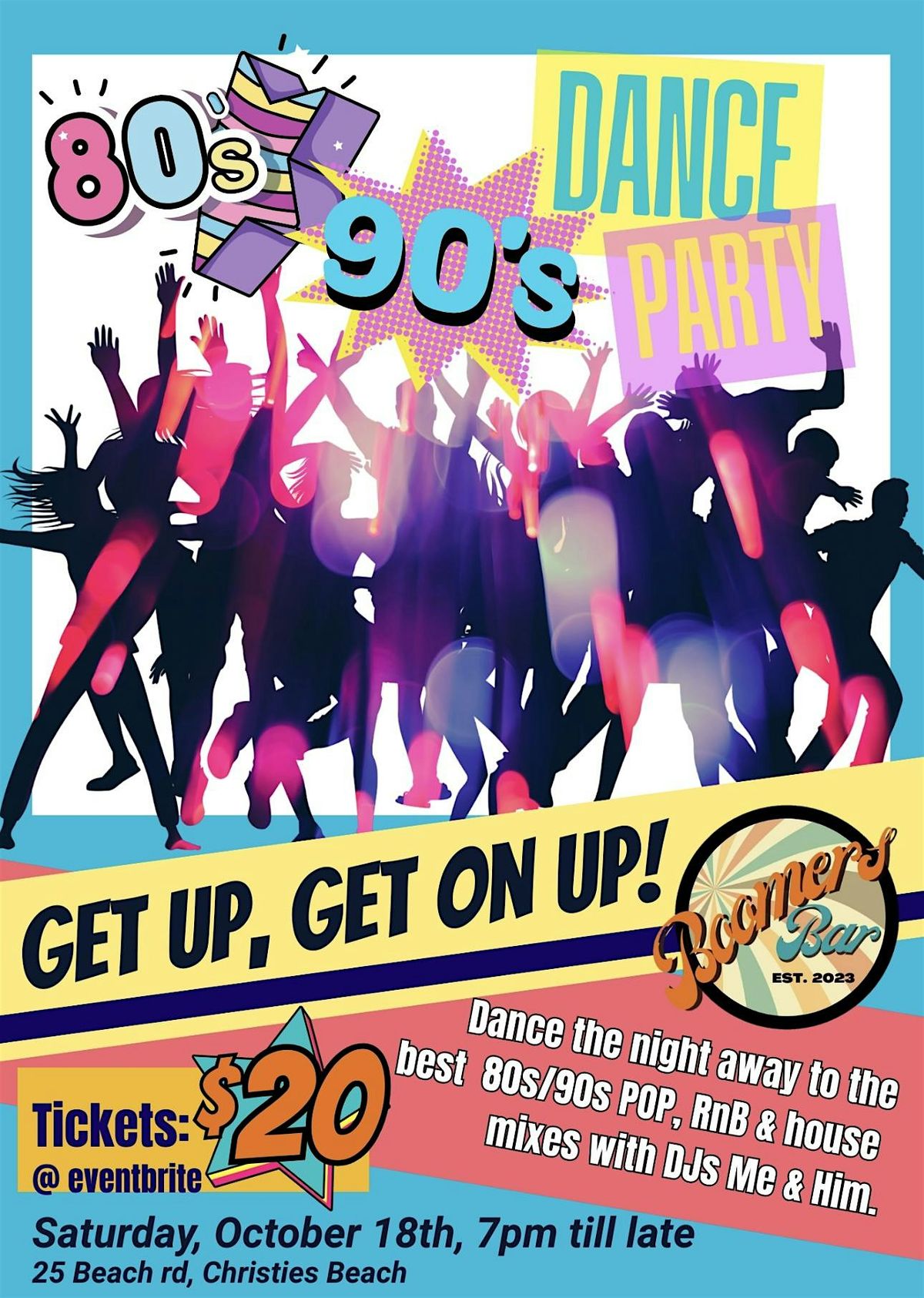 80s / 90s Dance Party@ Boomers, Boomers Bar on Beach rd, Christies ...