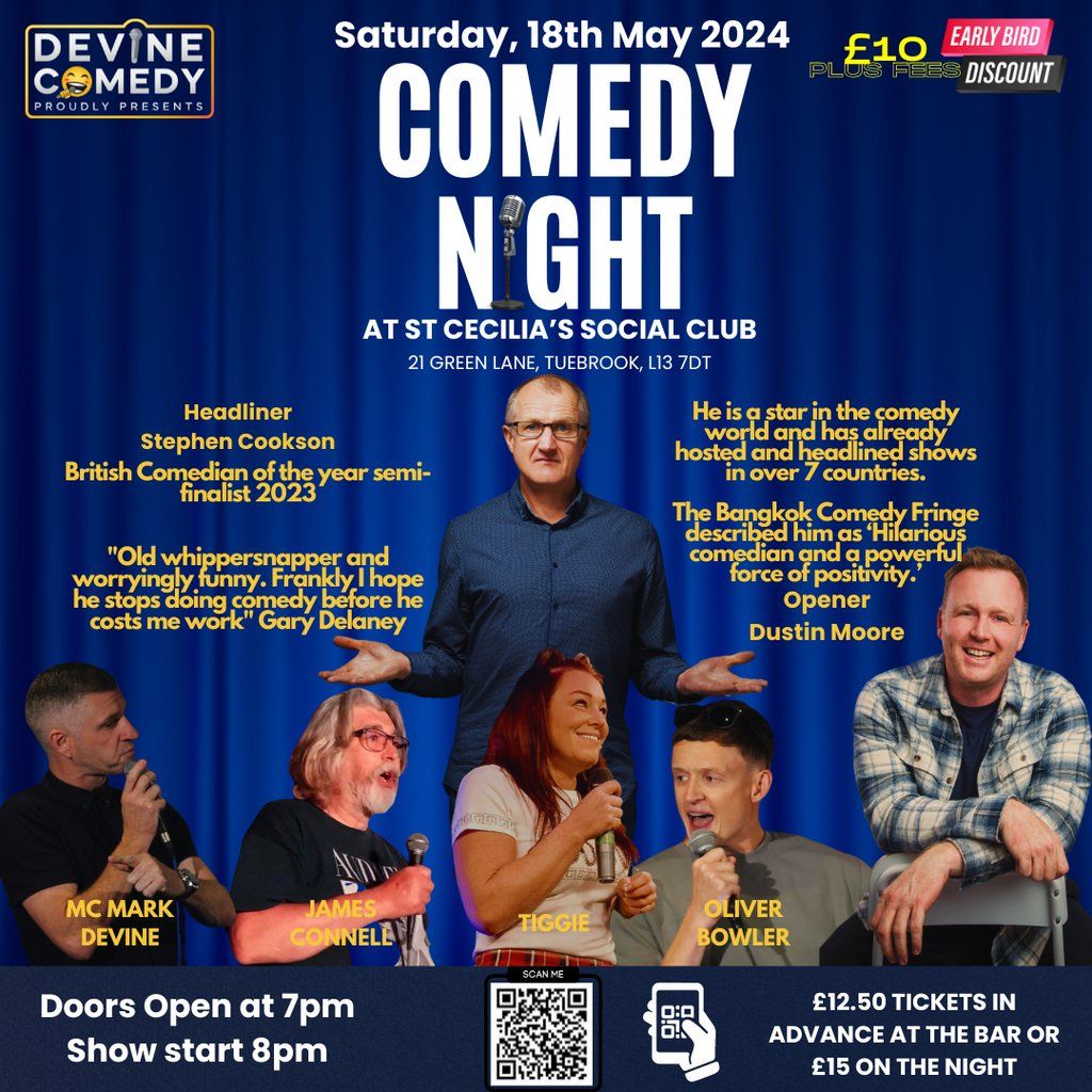 Comedy Night at St Cecilias, St Cecilia's Social Club, Liverpool, 18 May 2024 | AllEvents.in