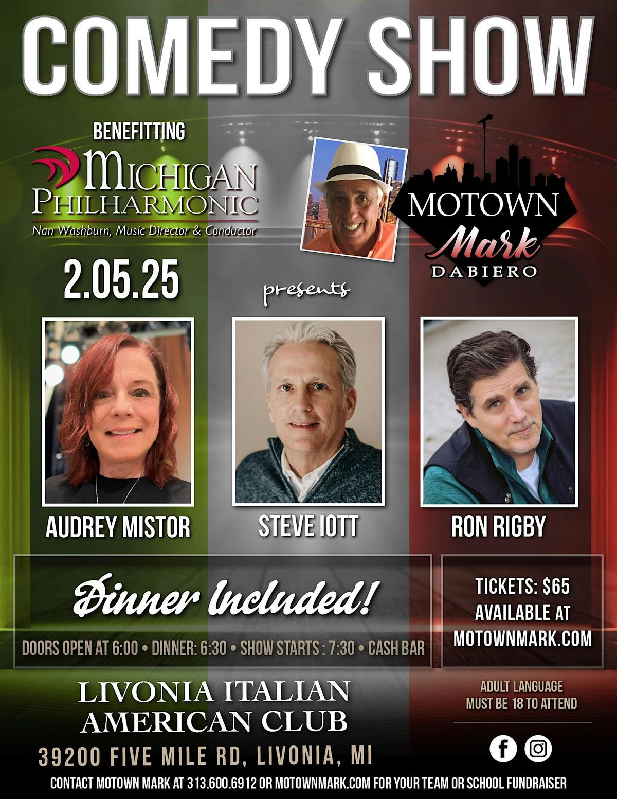 Motown Marks Comedy Night with Dinner in Livonia!, Italian American ...