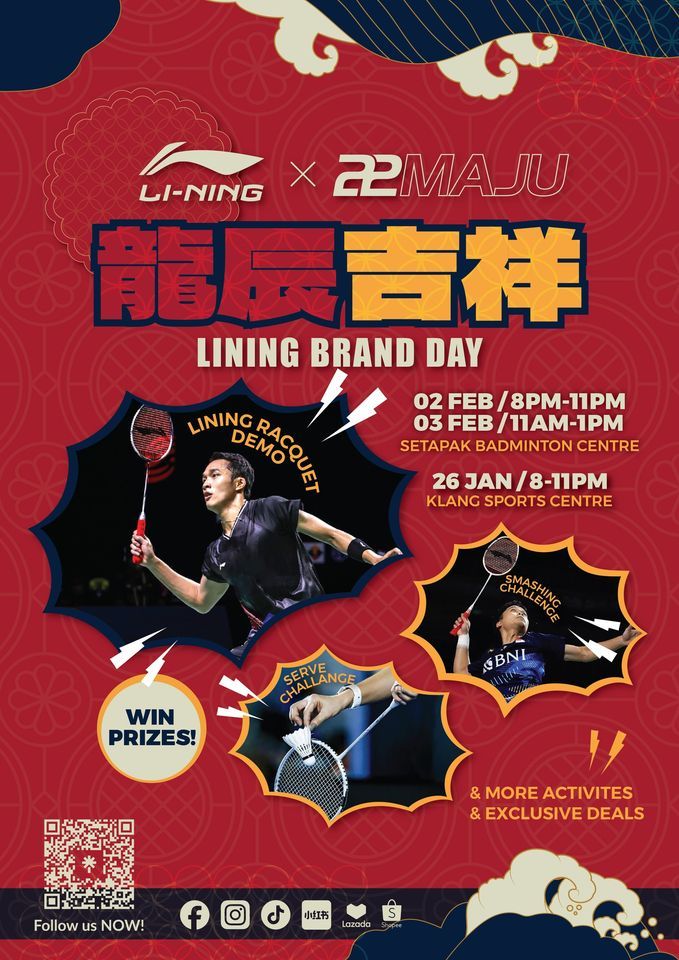 LINING BRAND DAY by 22MAJU (Racquet Demo, Challange & WIn Prize ...