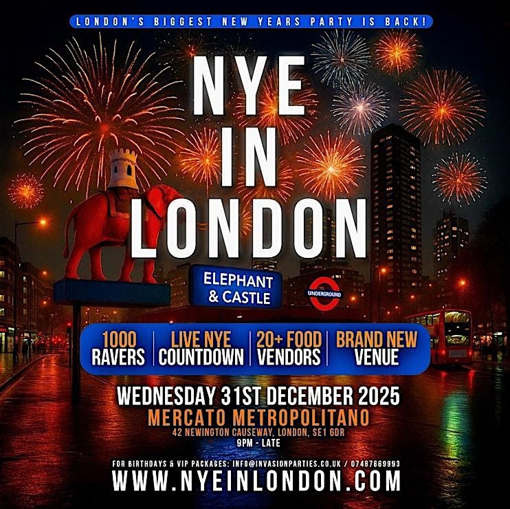 NYE IN LONDON - Londons Biggest New Years Party (1000 RAVERS), MERCATO ...