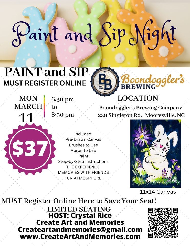 Easter Bunny Paint and Sip at Boondoggler’s Brewing Company ...