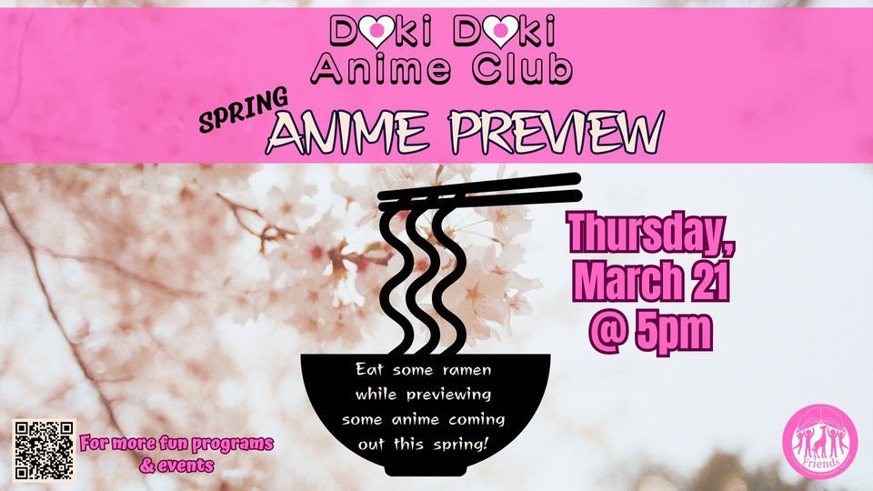Doki Doki Anime Club: Spring Anime Preview, LeClaire Community Library ...