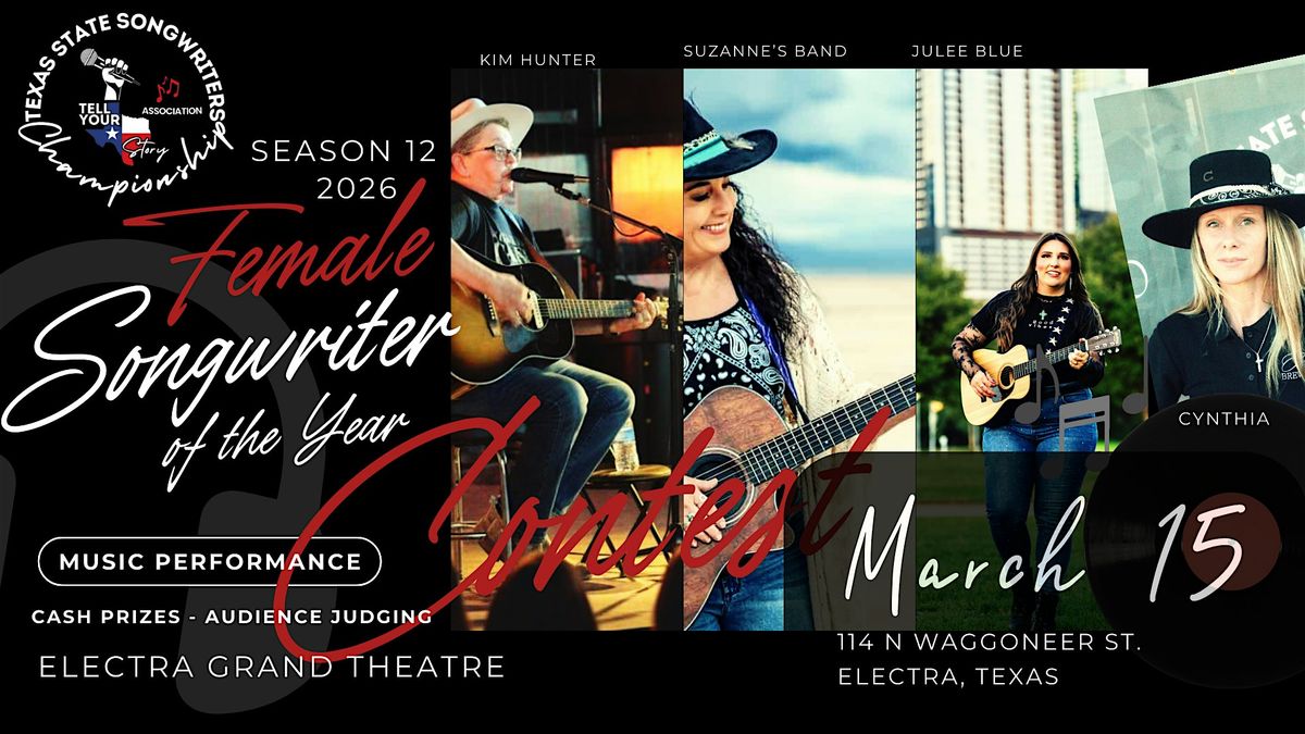 2026 Female Songwriter of the Year Contest - Texas State Songwriters ...