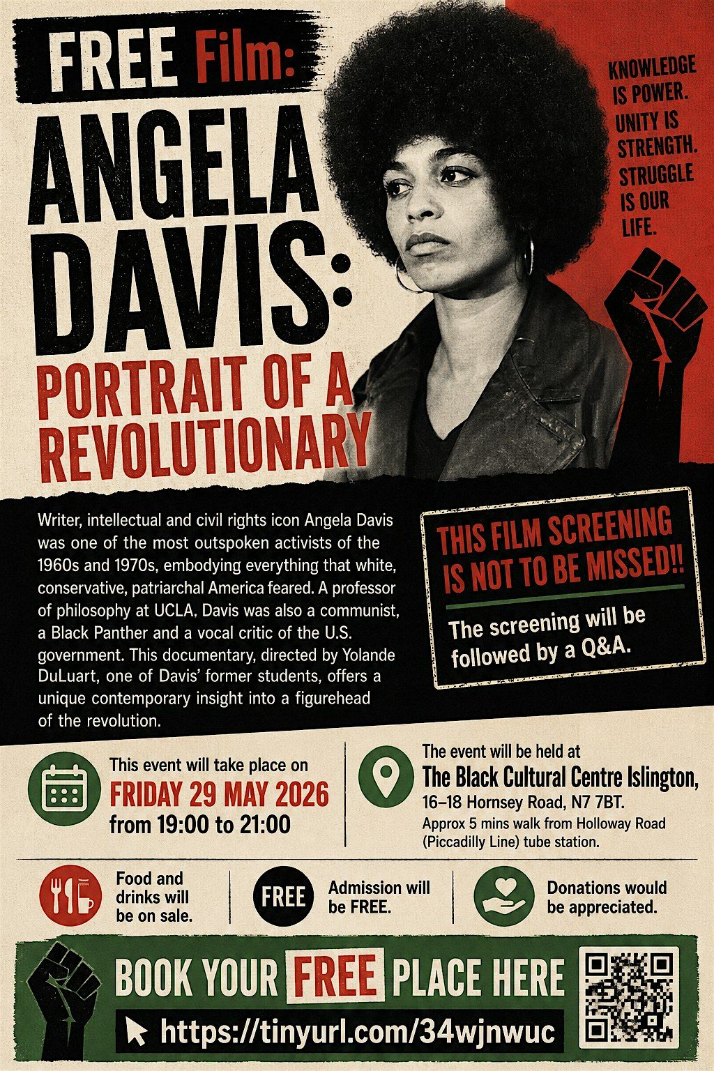FREE Film: Angela Davis: Portrait of a Revolutionary in London – May 29 ...