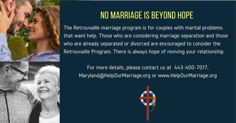 Retrouvaille Marriage Weekend - A lifeline for marriage, Bon Secours ...