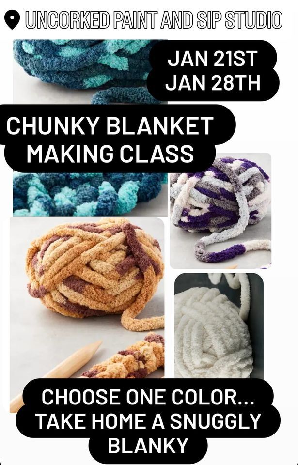 Chunky hand knit DIY blanket, Uncorked Wine Inspired Creations, Asbury ...