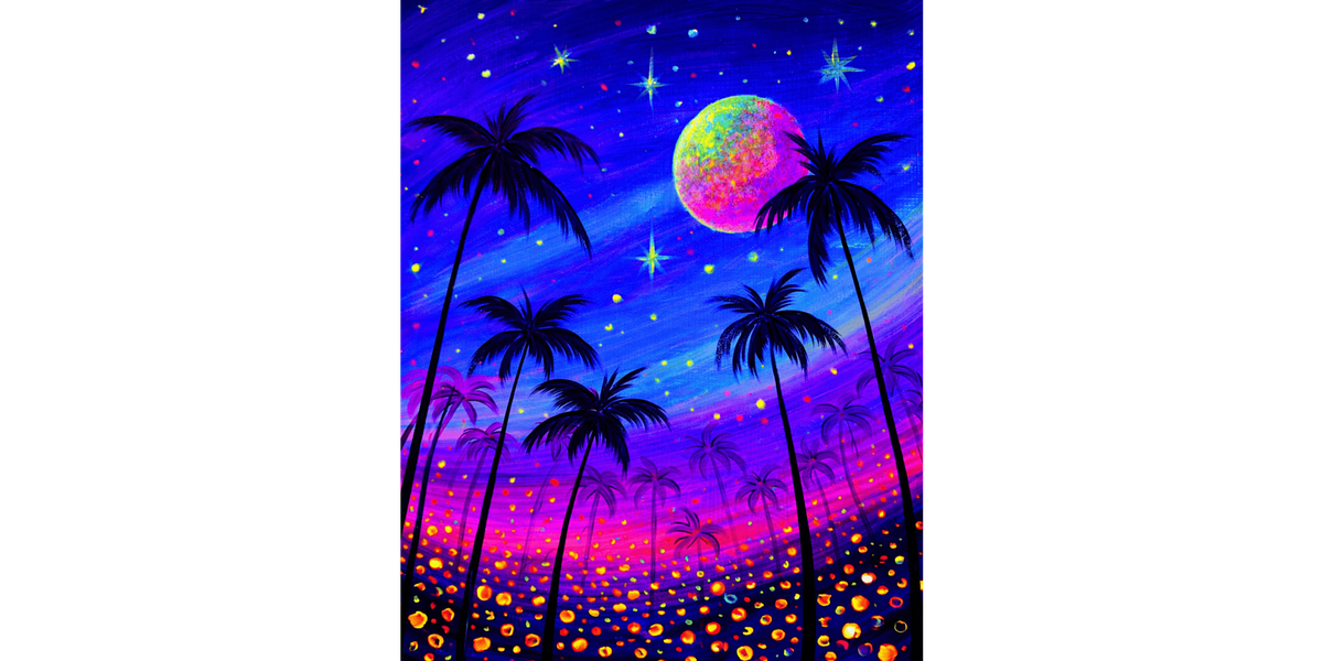 Blacklight Tropical Sunset - Paint and Sip in Phoenix | Classpop ...