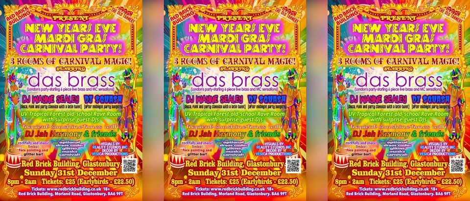 New Years Eve: Mardi Gras Carnival Party!, Red Brick Building ...