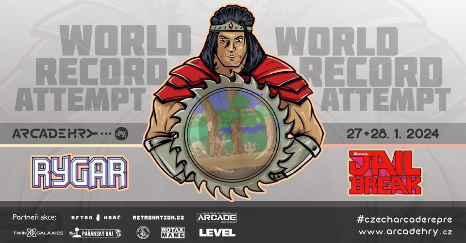 World Record Attempt 2024: RYGAR + JAIL BREAK, Arcade Hry, Prague, January 27 to January 28 ...