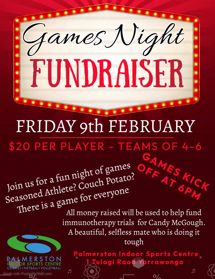 Games Night Fundraiser, Palmerston Indoor Sports Centre, Palmerston ...