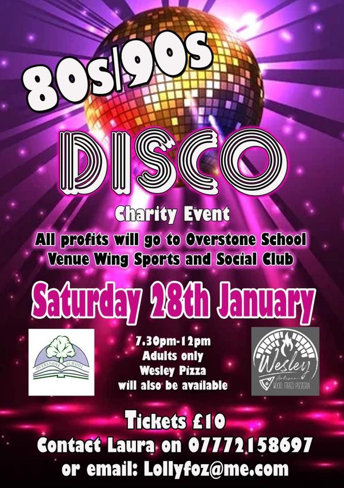 80’s/90’s disco charity event, Wing Village Sports and Social Club ...
