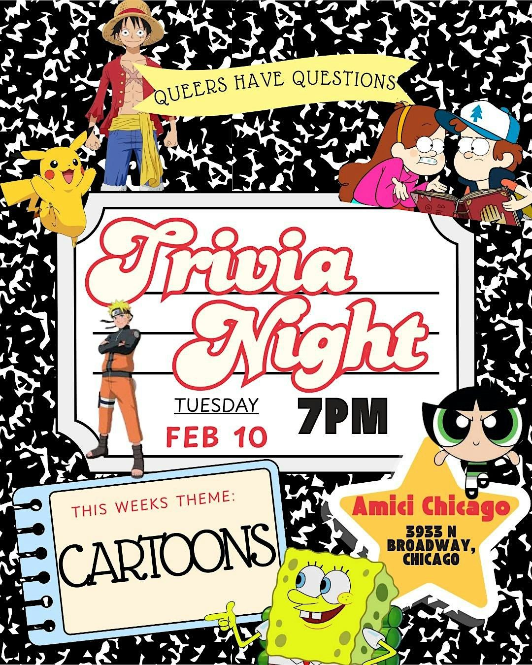 Trivia Kahoot Night: Cartoon Edition, Amici-Chicago, 10 February 2026 ...
