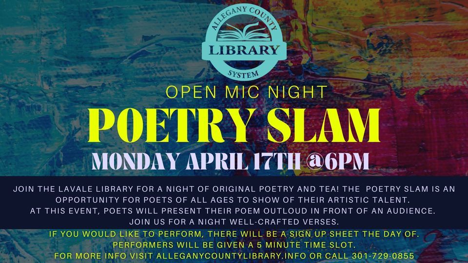 LaVale Library Poetry Slam! , Allegany County Library System (LaVale ...
