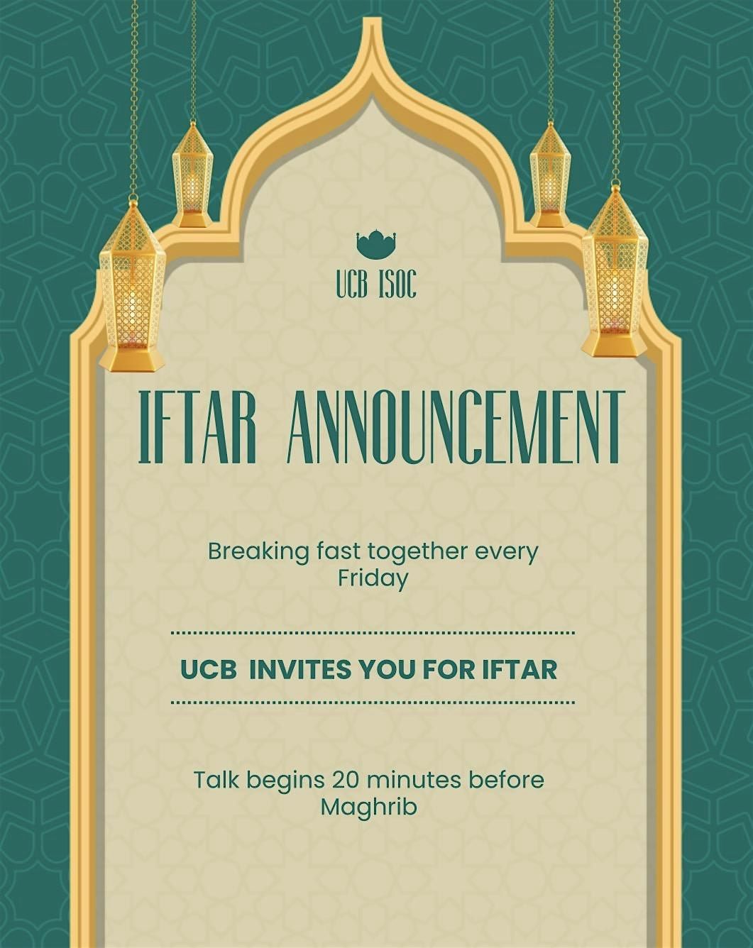 Ramadan Iftar With UCB ISOC 06/03/2026, Moss House (University College ...
