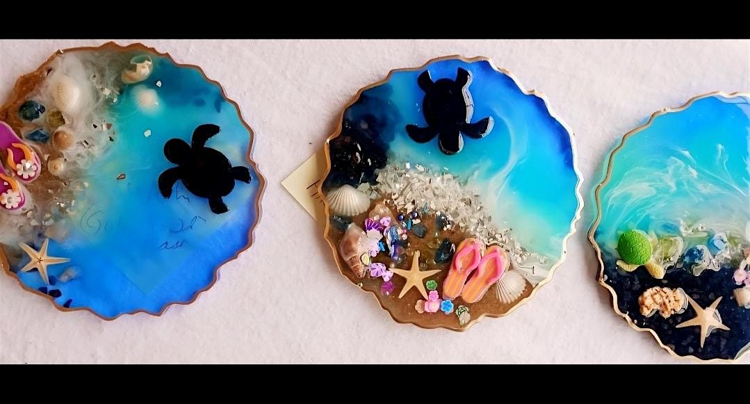 Make a resin beach scene trinket tray with flip-flops or a turtle, The ...