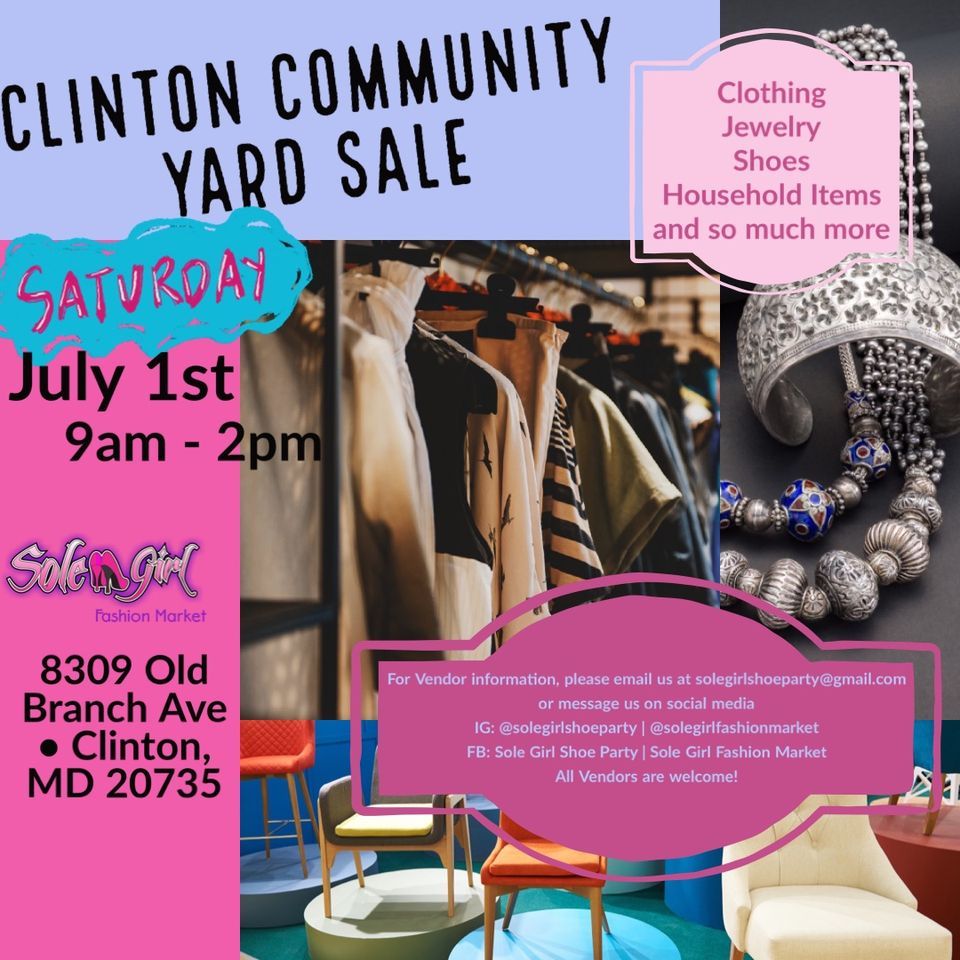 Clinton Community Yard Sale, Sole Girl Shoe Party, Clinton, July 1 2023 | AllEvents.in