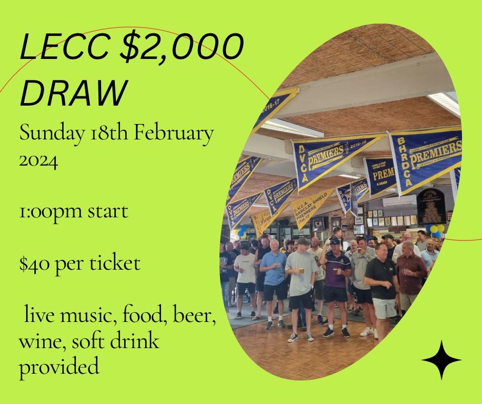 LECC $2k Draw 2024, Eltham Lower Park, 18 February 2024 | AllEvents