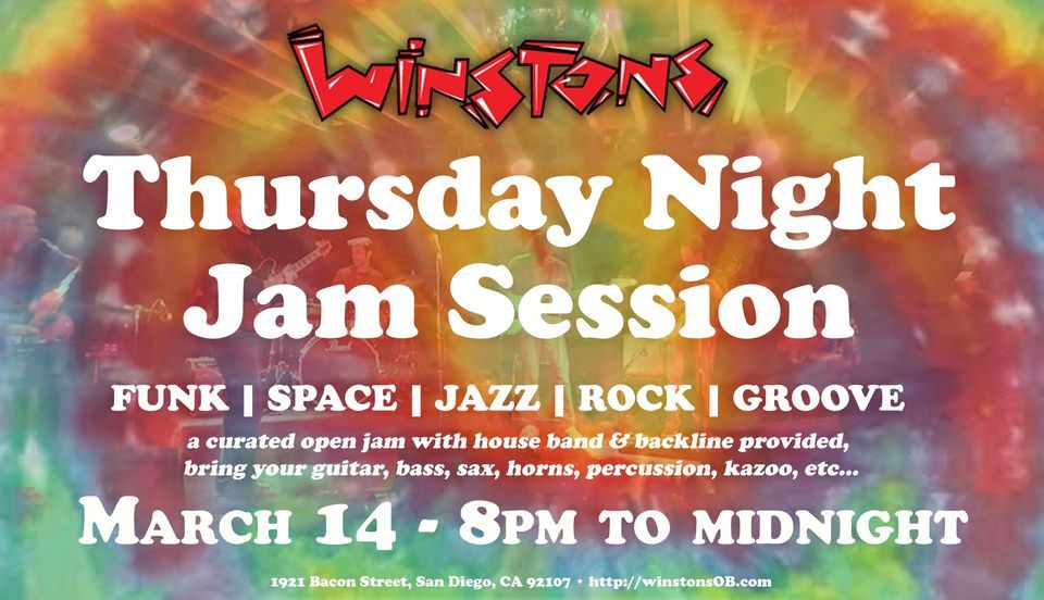 Thursday Night Jam Session @ Winstons, WinstonsOB, San Diego, March 14 ...
