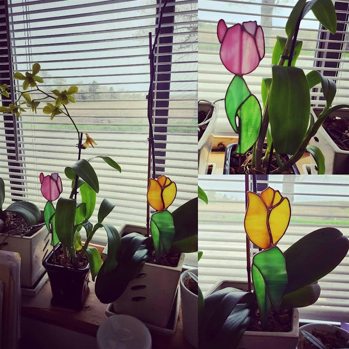 Welcome Spring Tulip Garden Stake Beginner Stained Glass Class, 17 ...