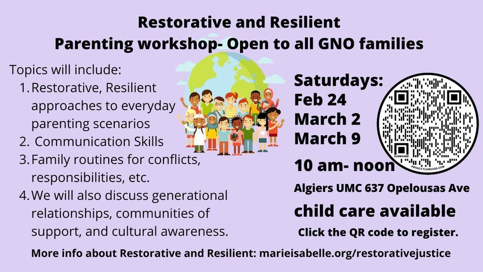 Restorative and Resilient Parenting Workshop Series Saturday Feb 24 ...