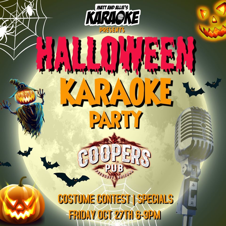 HALLOWEEN KARAOKE PARTY, Cooper's Pub, Prescott, 27 October 2023 ...