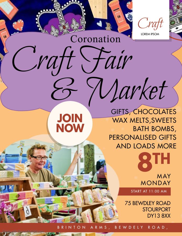 CORONATION CRAFT FAIR & MARKET, Brinton Arms, Stourport, 8 May 2023 ...