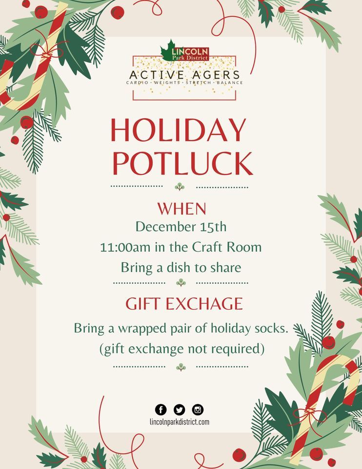 Active Agers Holiday Potluck, Lincoln Park District, December 15 2023 | AllEvents.in