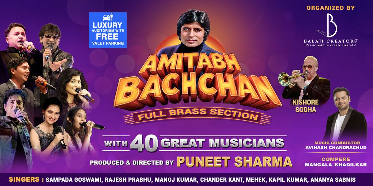 AMITABH BACHCHAN with 40 Great Musicians, Bal Gandharva Rang Mandir ...