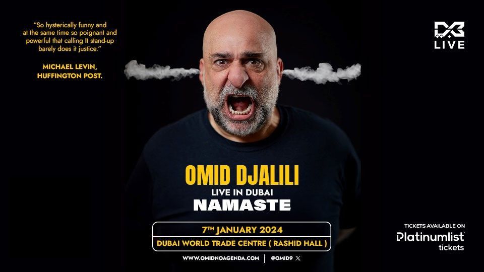 Omid Djalili - Namaste Live in Dubai at Rashid Hall, DWTC, Sheikh Rashid Hall, World Trade ...