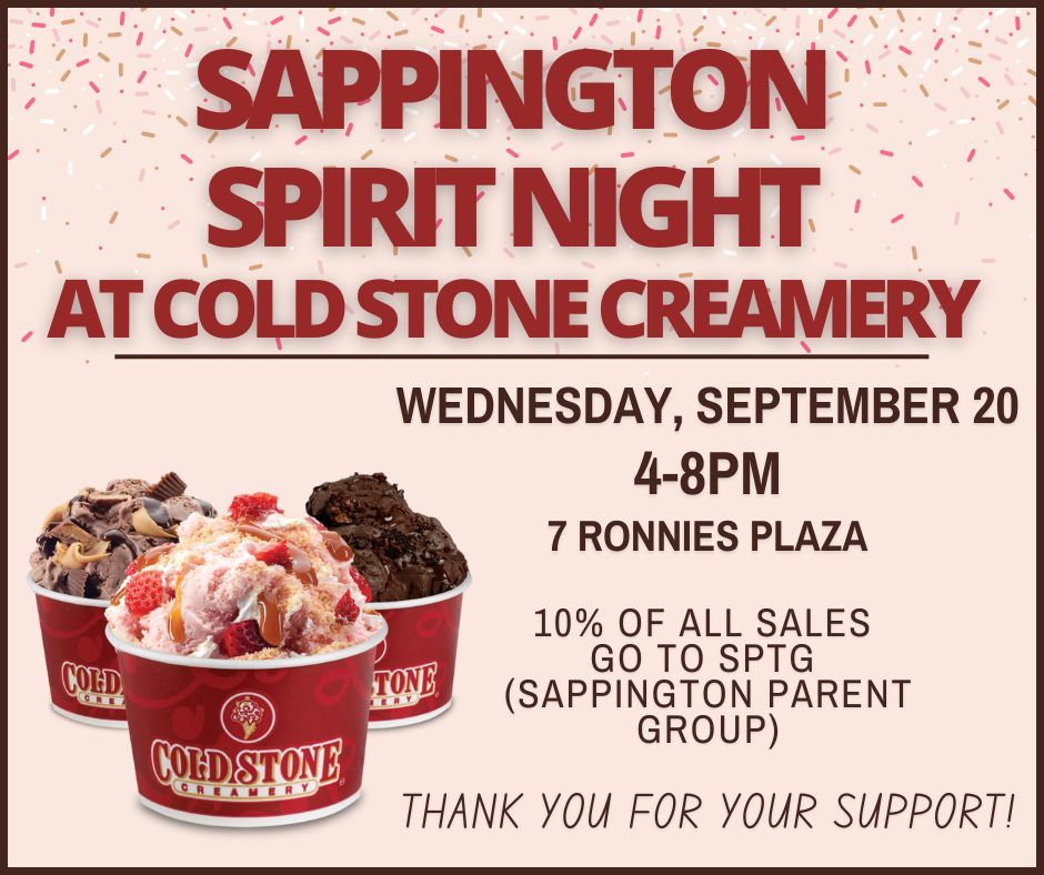 Spirit Night at Cold Stone Creamery, Cold Stone Creamery (7 Ronnies Plz ...