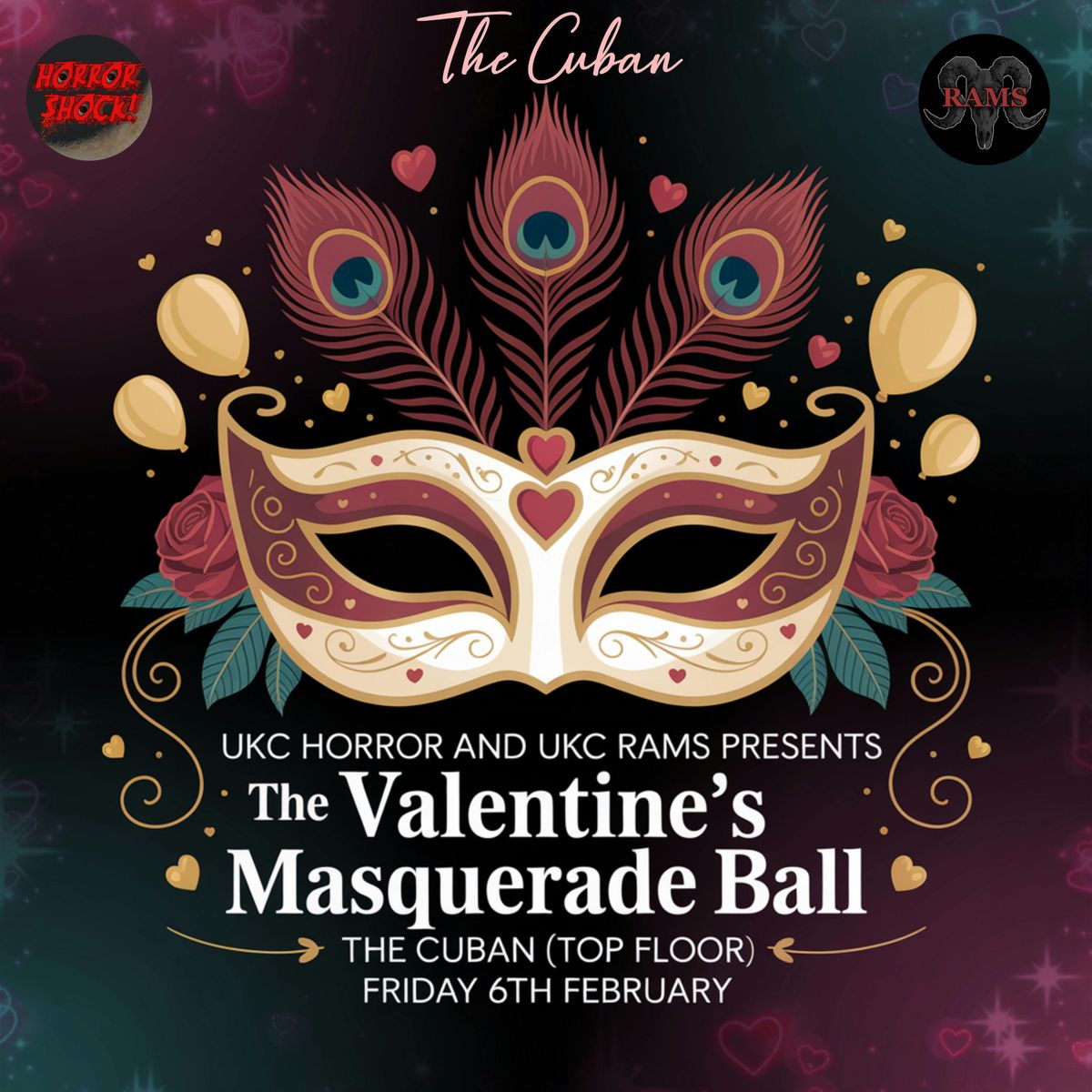🩸🎭 Valentine’s Masquerade Ball 🎭🩸, The Cuban, Canterbury, 6 February to ...