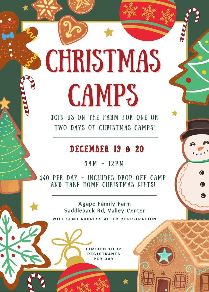 Christmas Camp on the Farm!, Valley Center, CA, United States ...