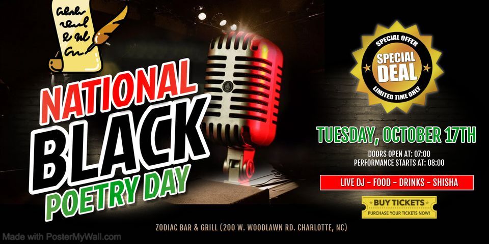 2023 National Black Poetry Day , zodiacclt, Charlotte, 17 October 2023 ...
