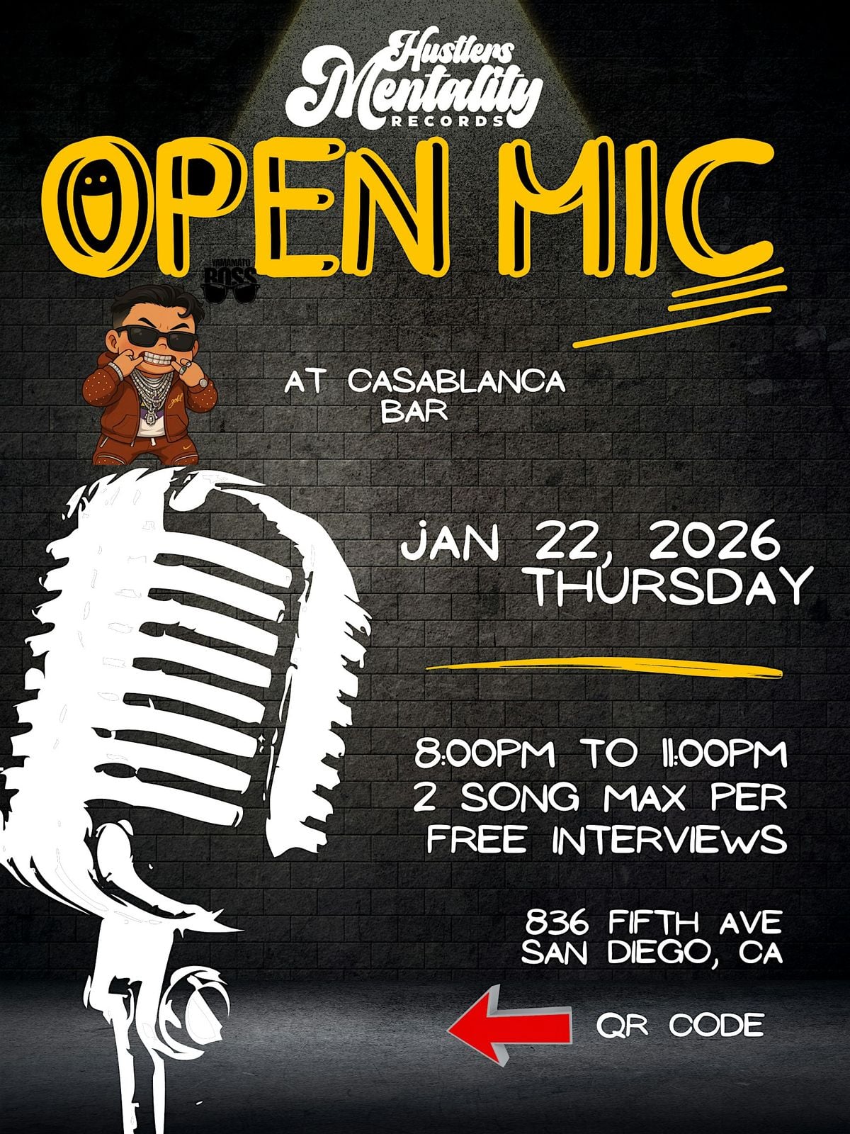 OPEN MIC - HIP HOP/RAP/RNB/ALL GENRE, Casablanca Lounge, San Diego, 22 ...