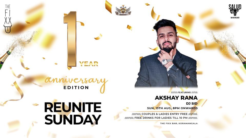 REUNITE SUNDAY, The Fixx Bar, Bangalore, 13 August 2023 | AllEvents.in