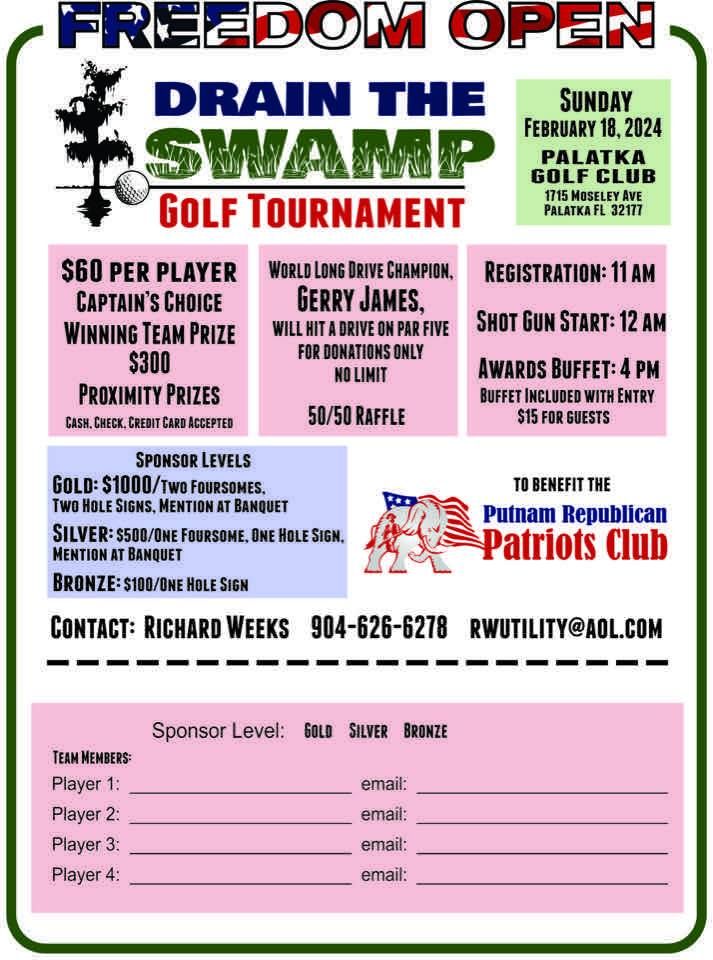 Freedom Open Drain the Swamp Golf Tournament, Palatka Golf Club ...