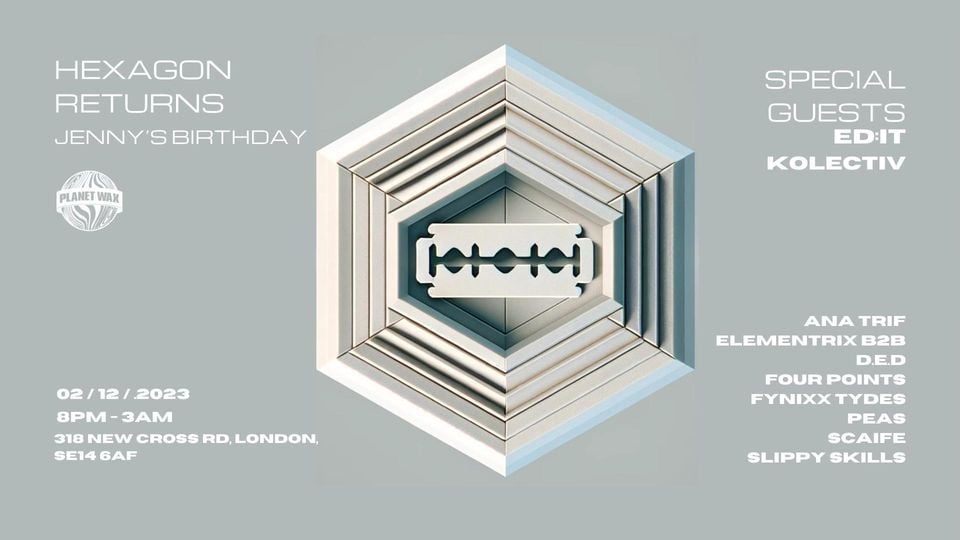 Hexagon party / Jenny’s Bday ?, Planet Wax, Croydon, 2 December to 3 ...