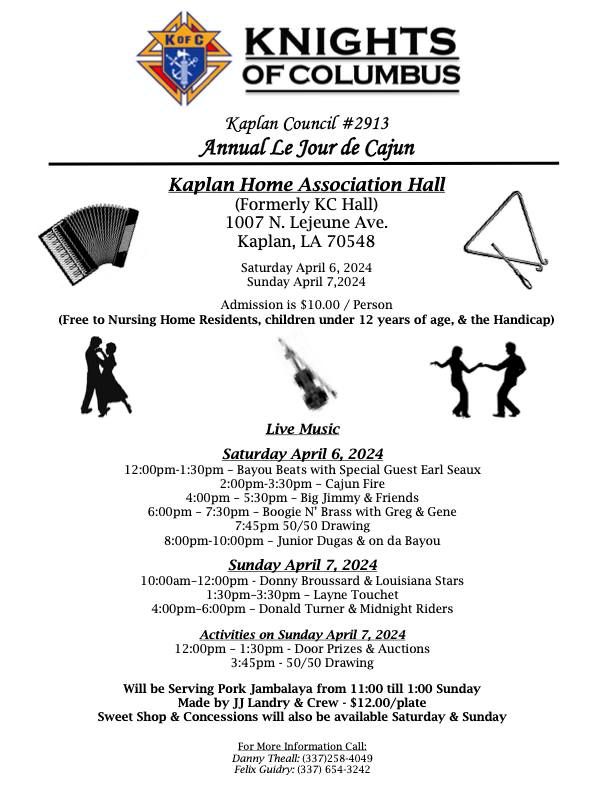 Le Jour de Cajun - An Annual Event by Knights of Columbus Kaplan ...