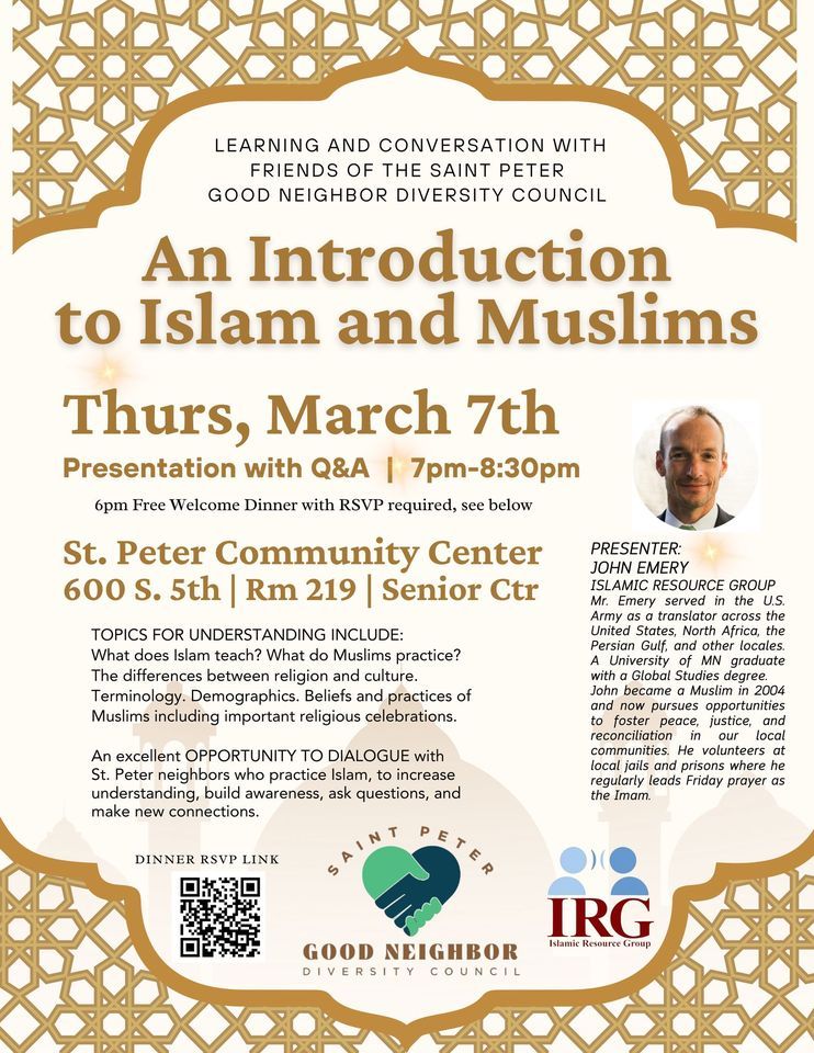 “An Introduction to Islam and Muslims” with the Islamic Resource Group ...
