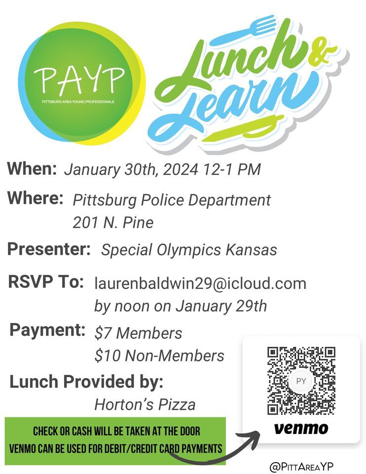 PAYP Lunch and Learn: Special Olympics Kansas, Pittsburg Police ...
