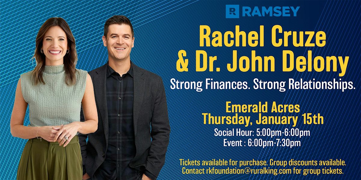 Rachel Cruze & Dr. John Delony, Emerald Acres Sports Connection ...