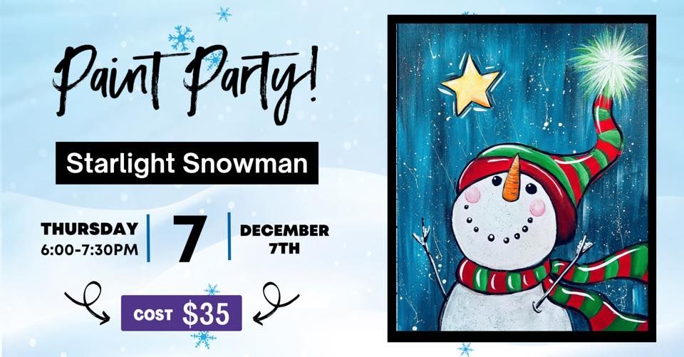 Starlight Snowman Paint Party, Pottery World of Oklahoma, Jenks ...