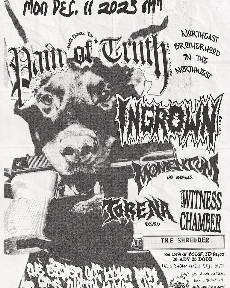 SOLD OUT - PAIN OF TRUTH, INGROWN, MOMENTUM, TORENA, WITNESS CHAMBER ...