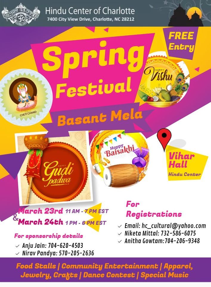 Spring Festival (Basant Mela), 7400 City View Dr, Charlotte, NC, United ...