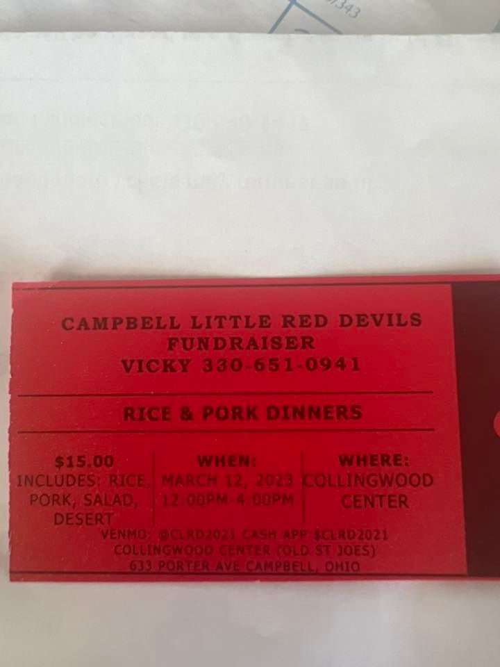 Rice & Pork Fundraiser for Campbell little Red Devils, St Joseph The ...