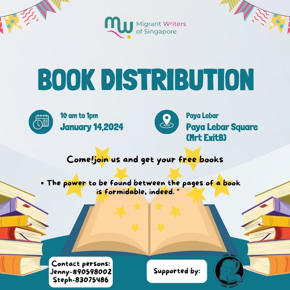 BOOK DISTRIBUTION, Paya Lebar MRT Station, 14 January 2024 | AllEvents