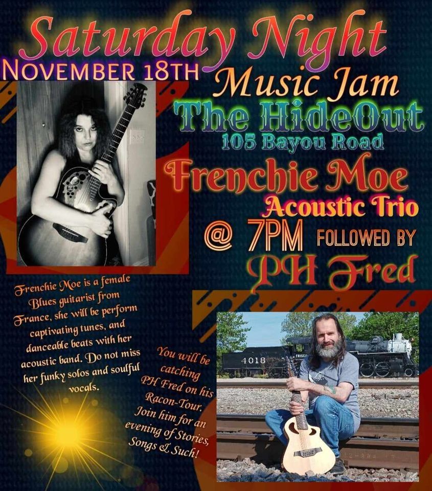 Frenchie Moe Acoustic Blues Trio + PH Fred, Zig's Hideout Lounge, Saint ...